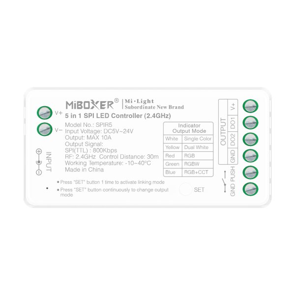 MiBoxer SPI 5 in 1 SPI LED Controller für Adressierbare LED Streifen ...
